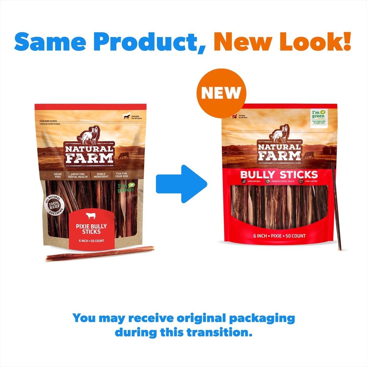 NATURAL FARM Pixie Beef Bully Sticks Dog Treats, 6-in, 50 count - Chewy.com