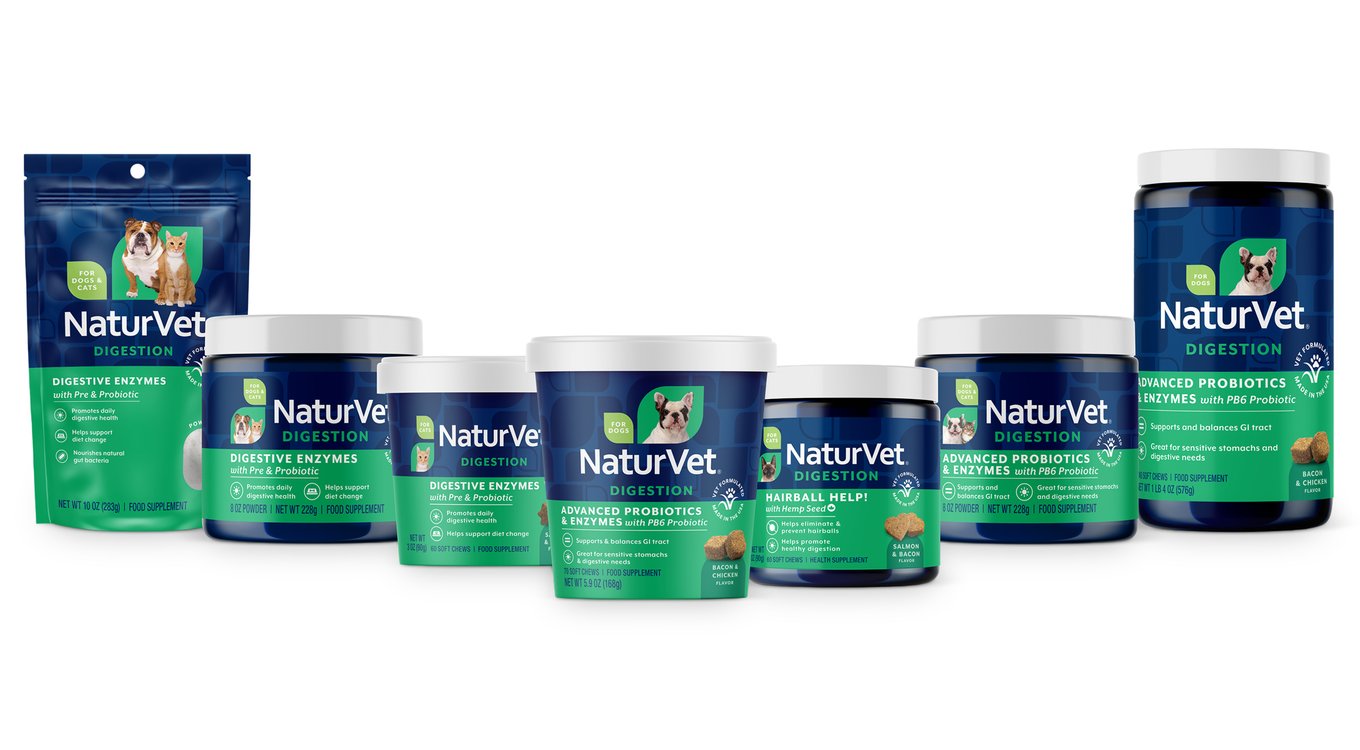 NATURVET Digestive Enzymes Supplement for Dogs & Cats, 1-lb jar - Chewy.com
