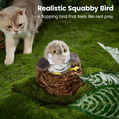 POTAROMA Lifelike Chirp Flapping Bird Interactive Cat Motion Toy with ...