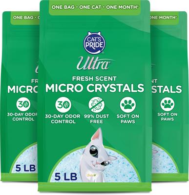 ULTRA Premium Non-Clumping Micro Crystals Fresh Scented Silica Cat ...