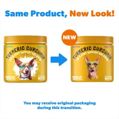 LEGITPET Turmeric Curcumin Chews Joint Supplement for Dogs, 120 count ...