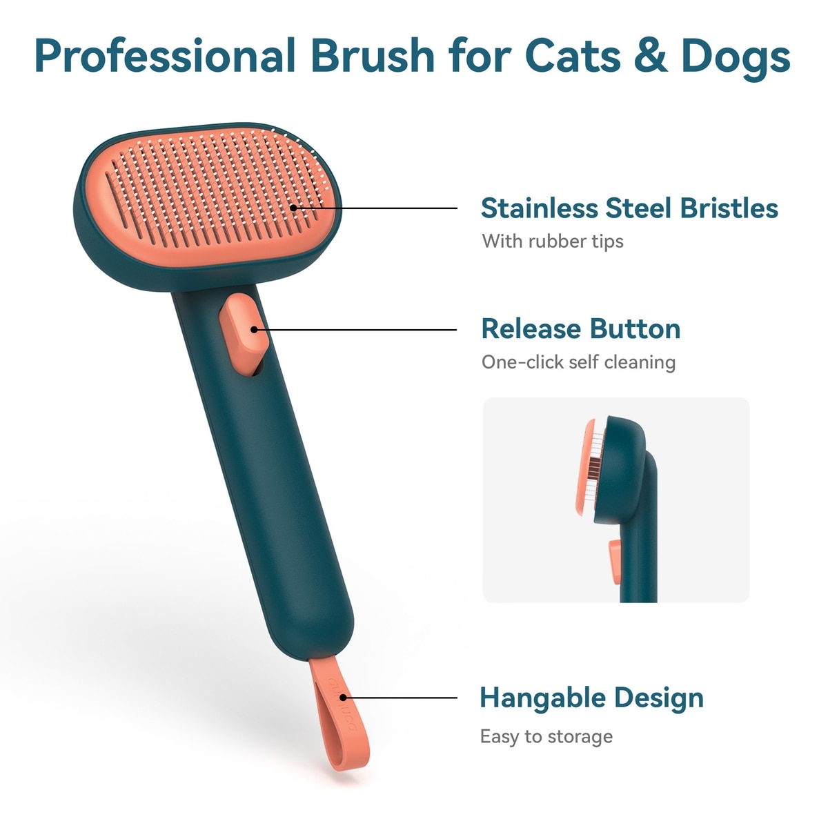 AUMUCA Self Cleaning Slicker Brush, Green - Chewy.com