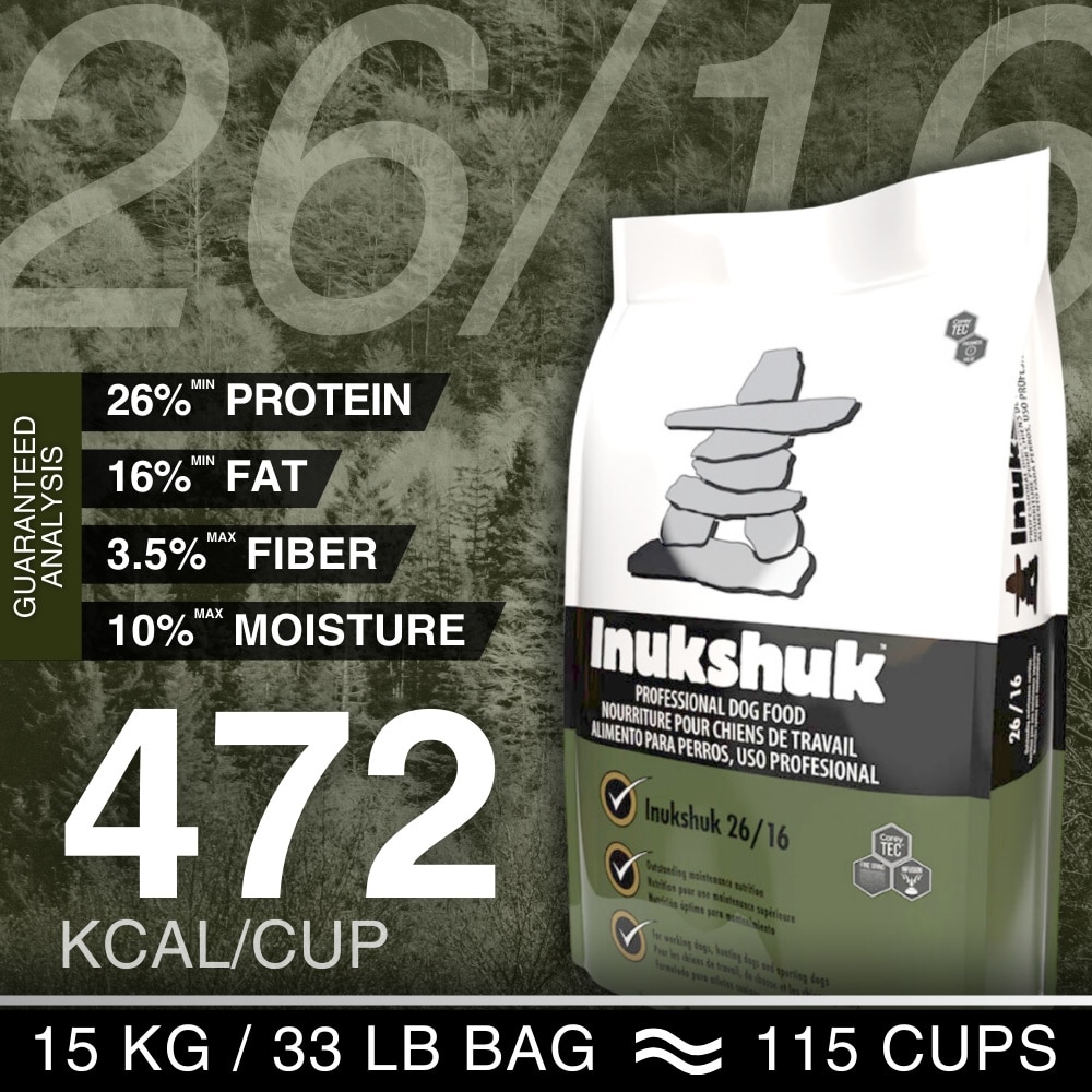 INUKSHUK Professional Dry Dog Food 26/16, 33-lb bag - Chewy.com