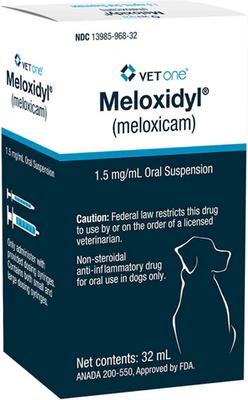 MELOXIDYL (Meloxicam) Oral Suspension for Dogs, 1.5 mg/mL, 32 mL bottle ...