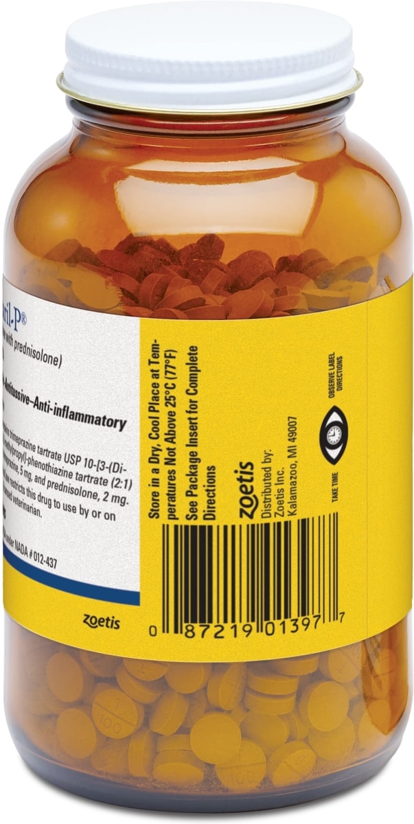TEMARIL-P (trimeprazine tartrate with prednisolone) Tablets for Dogs ...
