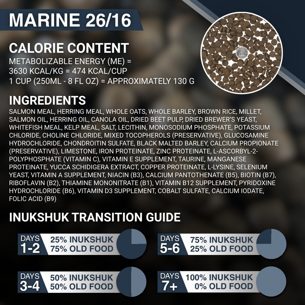 INUKSHUK Performance Marine 26/16 Dog Dry Food, 33-lb bag - Chewy.com