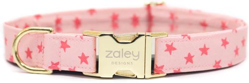 ZALEY DESIGNS Hot Stars Cotton Adjustable Dog Collar, Pink, Large: 15 ...