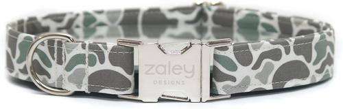 ZALEY DESIGNS Old School Camouflage Cotton Adjustable Dog Collar, Tan ...