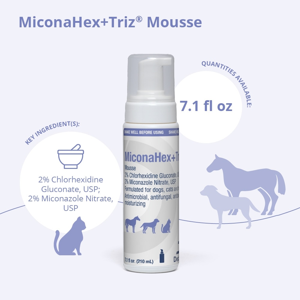 MICONAHEX+TRIZ Mousse for Dogs & Cats, 7.1-oz bottle - Chewy.com