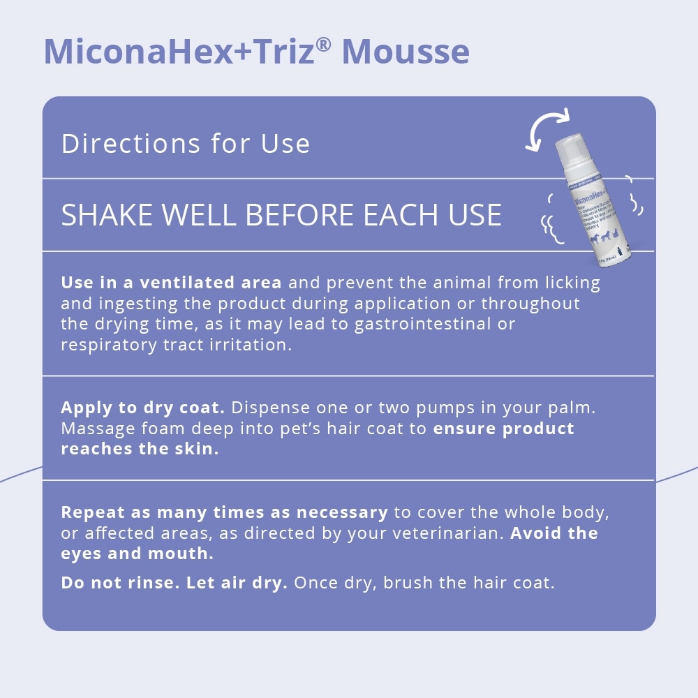 MICONAHEX+TRIZ Mousse for Dogs & Cats, 7.1-oz bottle - Chewy.com