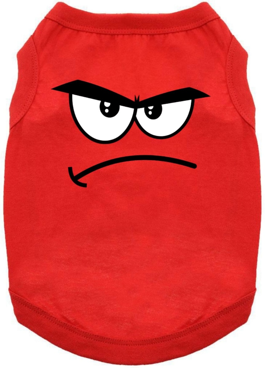 DOGGIE DESIGN Angry Face Graphic Dog Shirt, Red, Large - Chewy.com