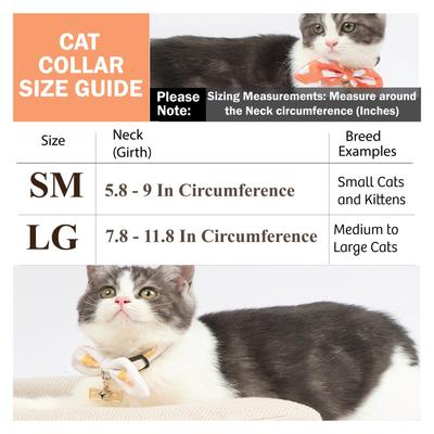 TOUCHCAT Floral Polyester Cat Collar with Bow, Pink, Large: 7.87 to 11. ...