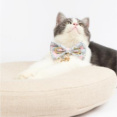 TOUCHCAT Floral Polyester Cat Collar with Bow, Pink, Small: 5.9 to 9-in ...