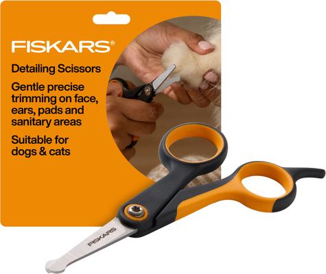 FISKARS Pet Detailing Scissors, Orange/Black, 5.5-in - Chewy.com