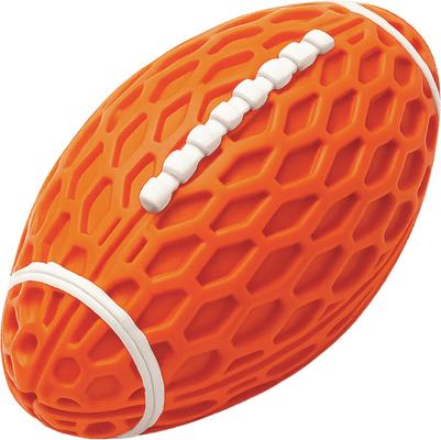 PAWSPIK Football Natural Rubber Stuffing-Free Teething Tough Chew Dog ...