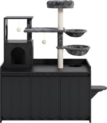 ZEUS & RUTA Hidden Litter Box Enclosure Furniture, All-in-One Modern ...