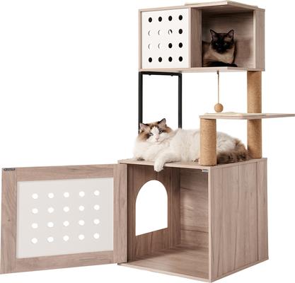 W-JOPNS All-in-One 47.24-in Litter Box Enclosure & Cat Tree - Chewy.com