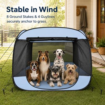 EIGHTEENTEK Pop-Up Screen Tent Dog Playpen, Grey, X-Large - Chewy.com
