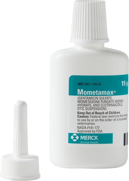 MOMETAMAX (Gentamicin / Mometasone / Clotrimazole) Otic Suspension for Dogs, 15-g - Easy Refills ...