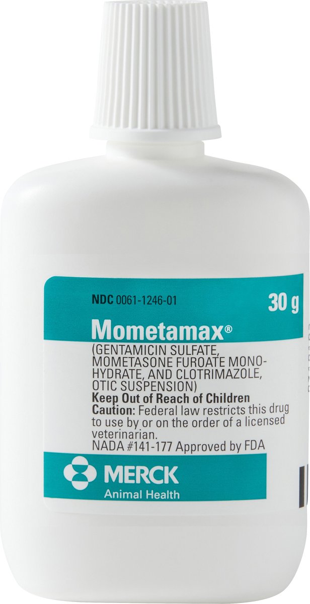 MOMETAMAX (Gentamicin / Mometasone / Clotrimazole) Otic Suspension for Dogs, 30-g - Easy Refills ...