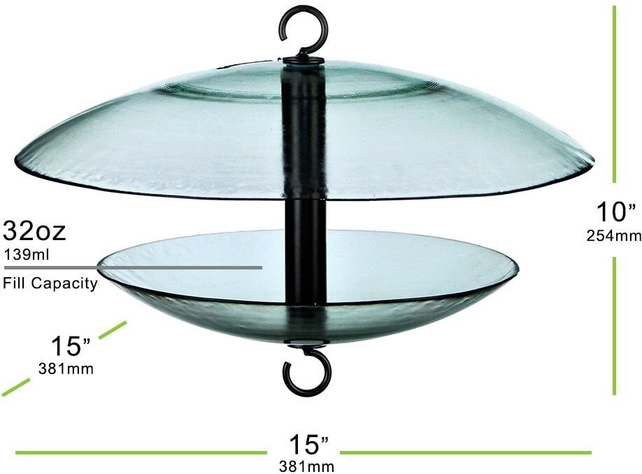 MOSAIC BIRDS Baffle Dome Bird Feeder, 32-oz, Clear - Chewy.com