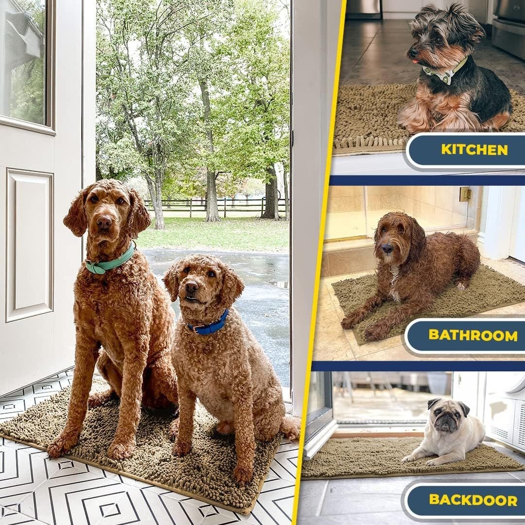 Out of Stock - MUDDY MAT Highly Absorbent Chenille Dog Door Mat, Beige ...