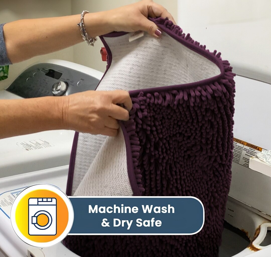 MUDDY MAT Highly Absorbent Chenille Dog Door Mat Dark Purple, 24 x 60 ...