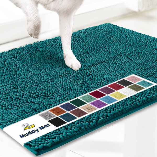 Out of Stock - MUDDY MAT Highly Absorbent Chenille Dog Door Mat Teal ...