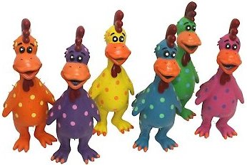 MULTIPET Latex Polka Dot Globken Chicken Squeaky Dog Toy, Color Varies, Large - Chewy.com