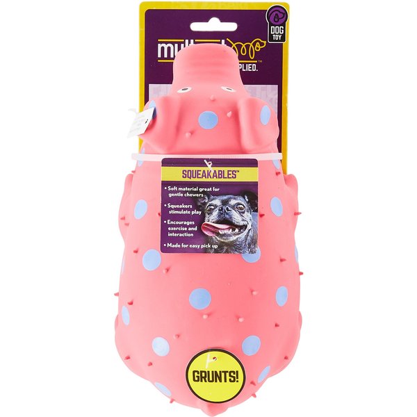 MULTIPET Latex Polka Dot Globlet Squeaky Pig Dog Toy, Color Varies, 9 ...