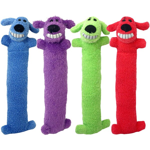MULTIPET Loofa Dog The Original Squeaky Plush Dog Toy, Color Varies ...
