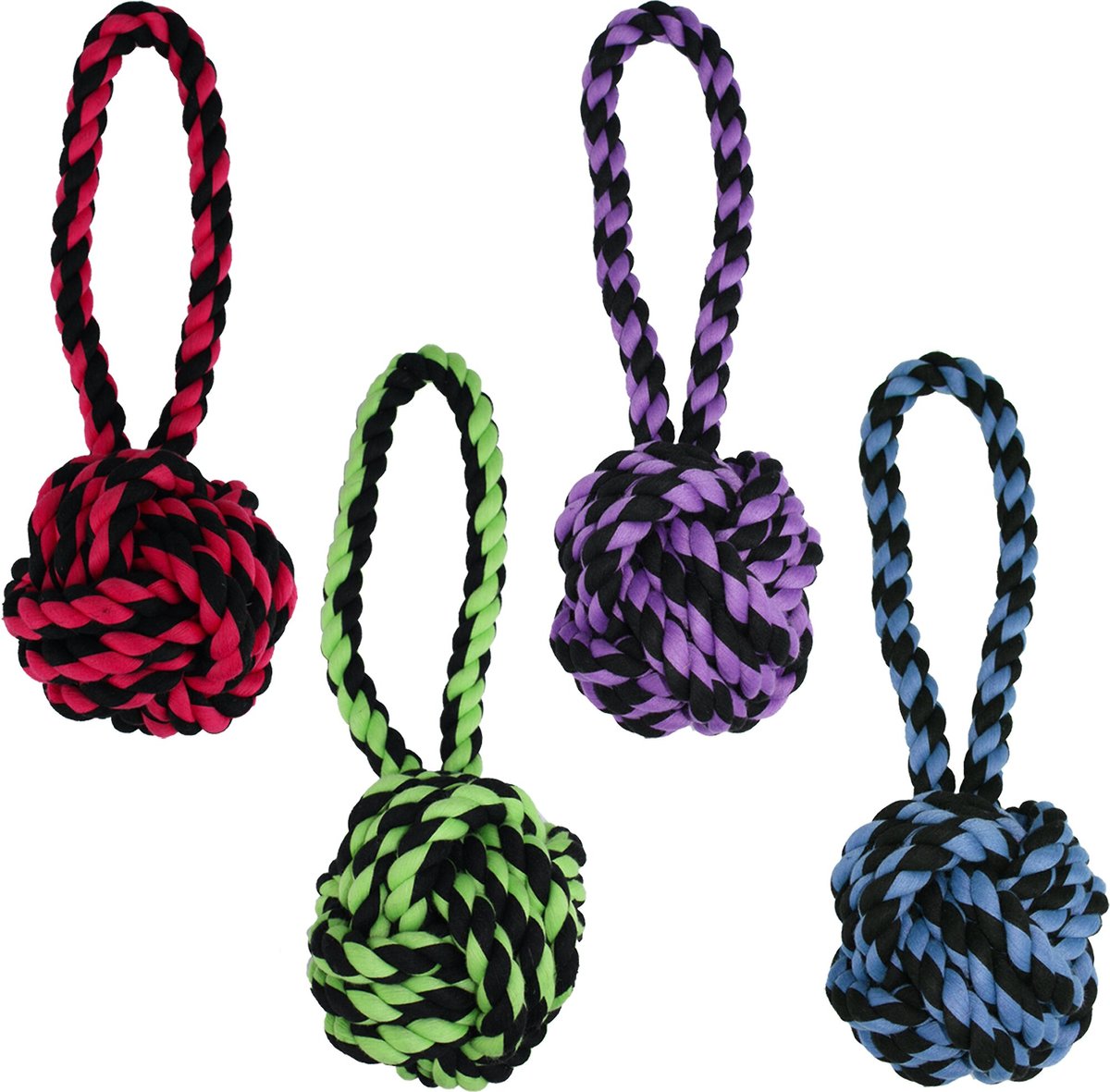 MULTIPET Nuts for Knots Heavy Duty Rope with Tug Dog Toy, Color Varies ...