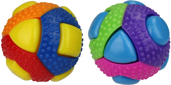 MULTIPET Theo 8 Squeaker TPR Dog Ball Toy, Color Varies, 3-in, 1 count ...