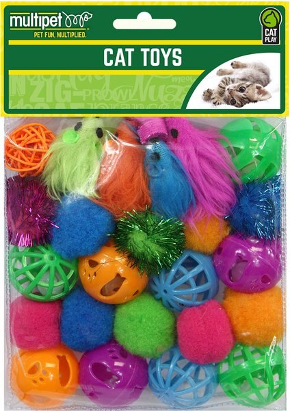MULTIPET Value Pack Cat Toy, Assorted Colors, 24-pack - Chewy.com