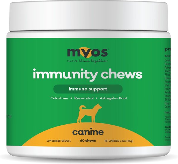 MYOS Immunity Support Chicken Flavored Chew Supplement for Dogs, 60 ...