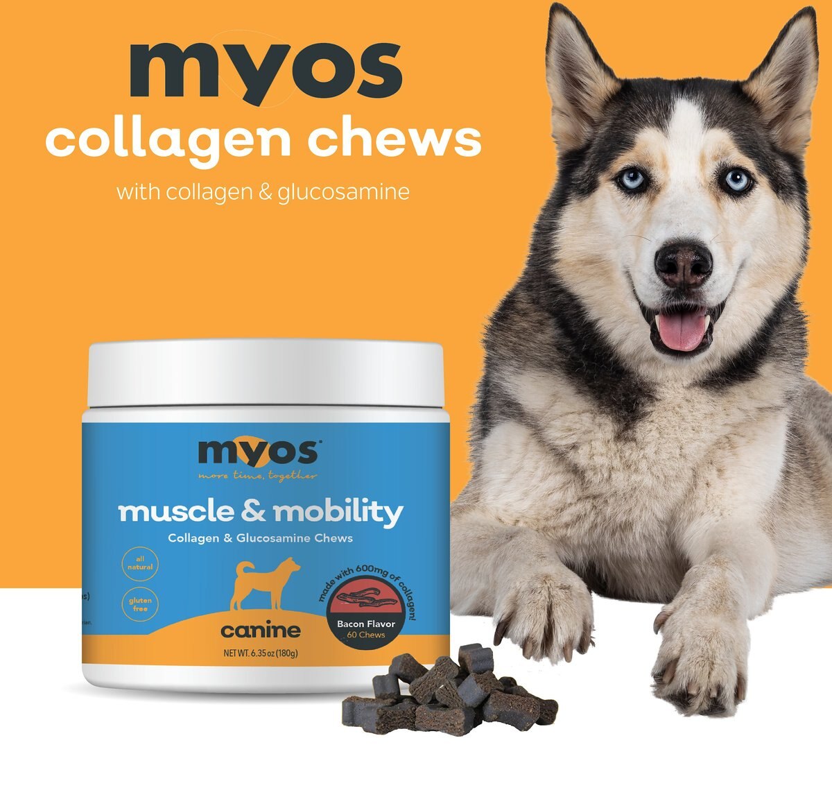 MYOS Muscle & Mobility Collagen Chews Dog Supplement, 180-g - Chewy.com