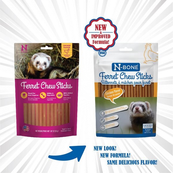 N-BONE Chicken Flavor Chew Sticks Ferret Treat, 1.87-oz bag - Chewy.com
