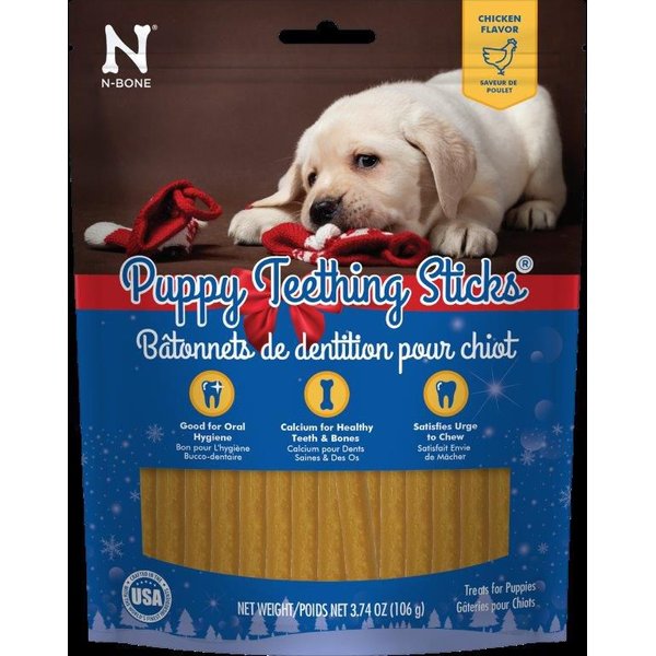 N-BONE Chicken Flavor Holiday Puppy Teething Treats, 3.74-oz bag ...