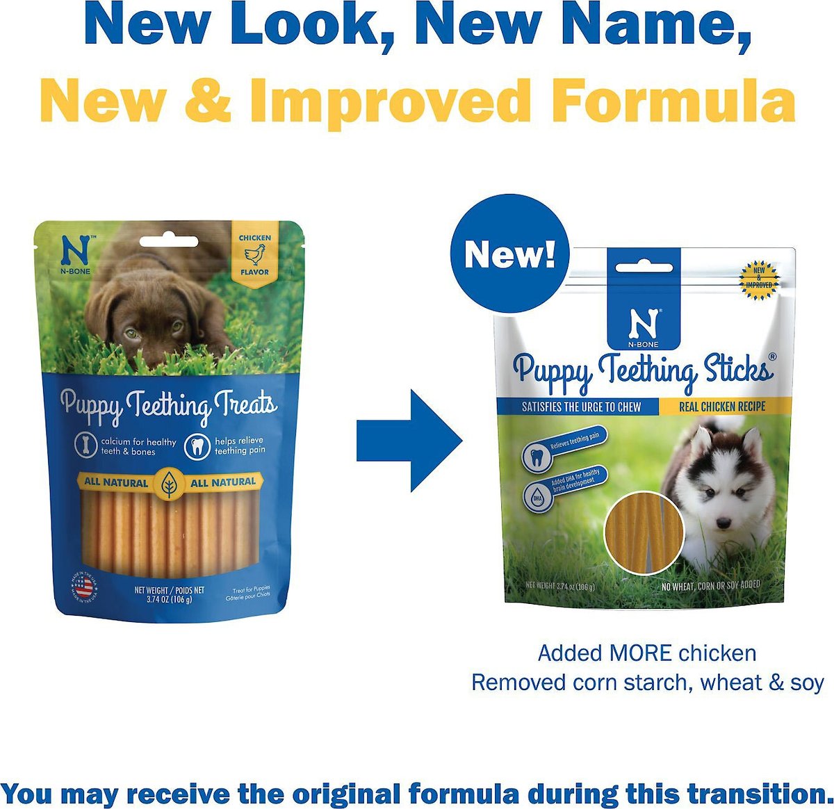 N-BONE Puppy Teething Sticks Chicken Flavor Dog Treats, 20 count ...