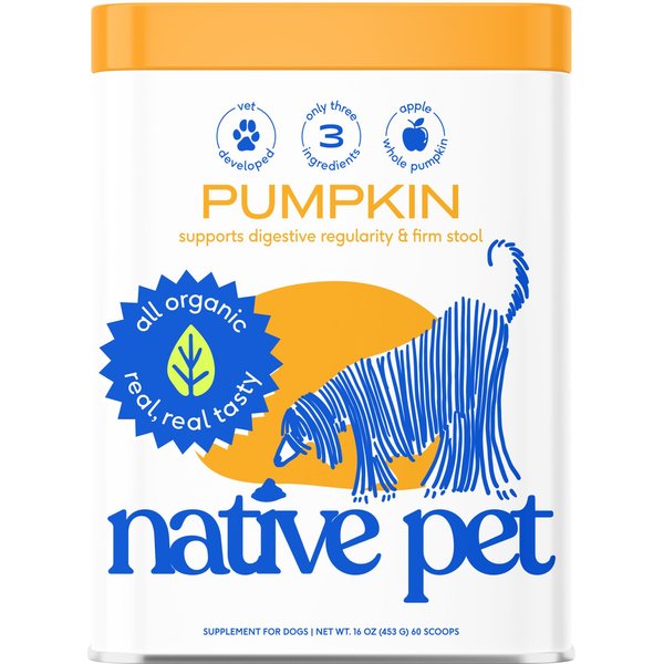 NATIVE PET Organic Pumpkin Fiber Powder Digestive Supplement for Dogs ...
