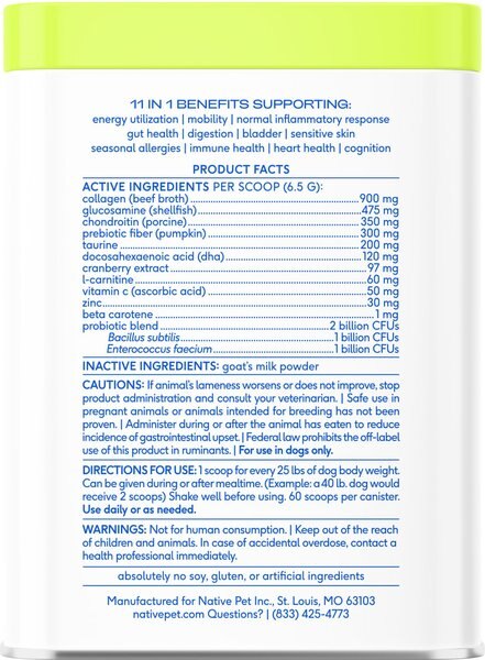 NATIVE PET The Daily Powder 11-in-1 Multivitamin Supplement for Dogs ...