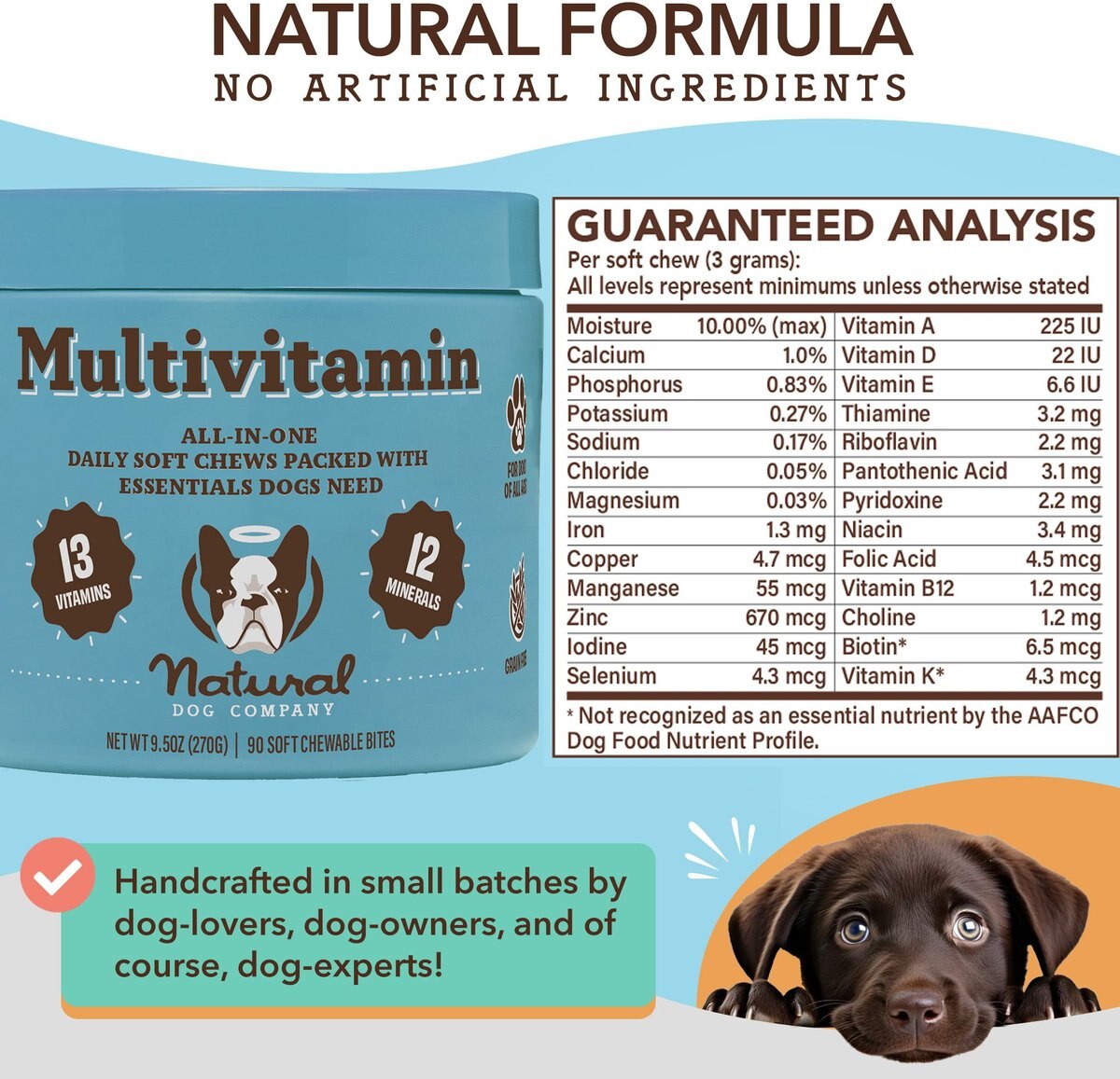 NATURAL DOG COMPANY Multivitamin Peanut Butter & Bacon Flavored Soft ...