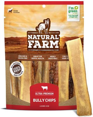 Discontinued - NATURAL FARM 4 to 6-in Beef Bully Chips Dog Treats, 8-oz ...