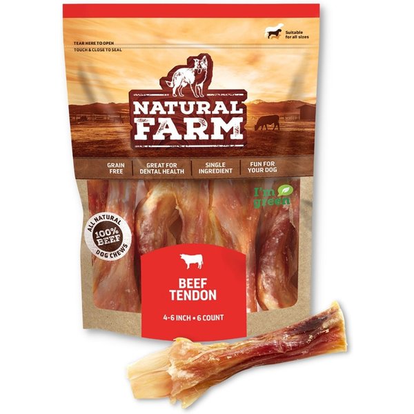 NATURAL FARM Beef Tendon Dog Treats, 4-6-in, 6 count - Chewy.com