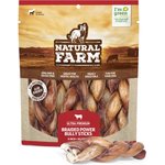 NATURAL FARM Braided Power Beef Bully Sticks Dog Treats, 6-in, 10 count ...