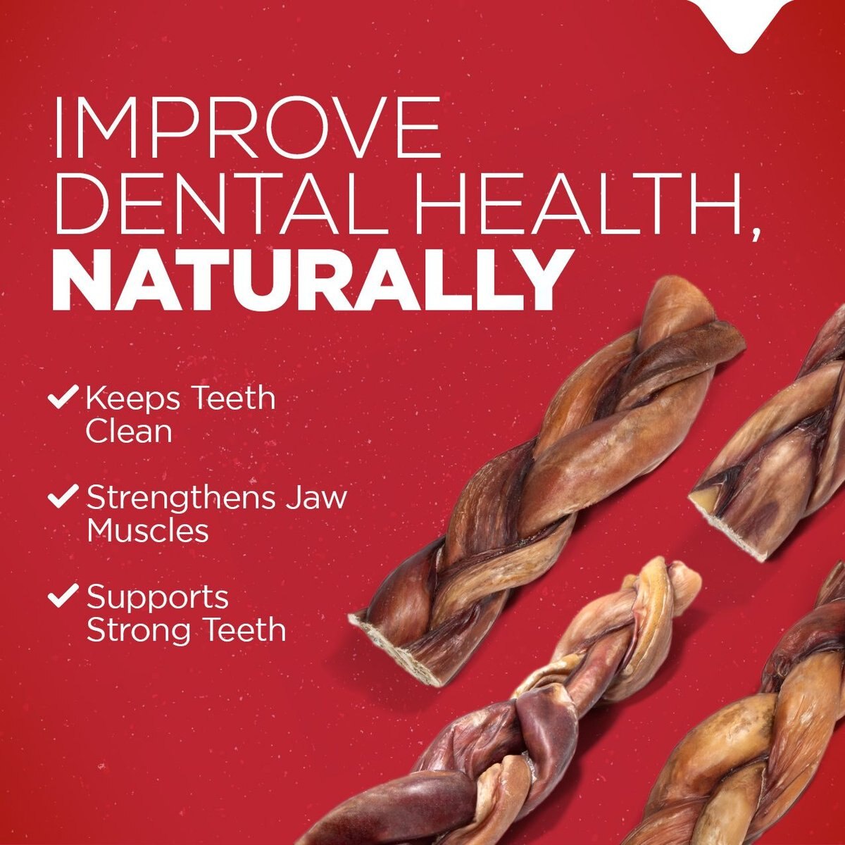 NATURAL FARM Braided Power Beef Bully Sticks Dog Treats, 6-in, 10 count ...