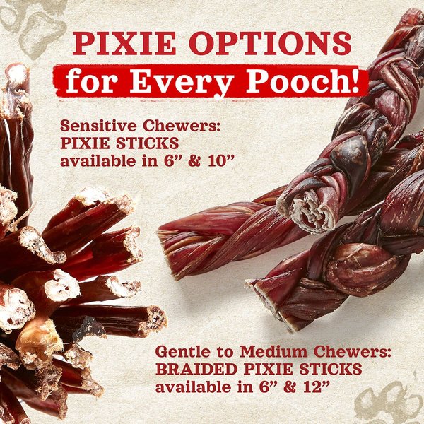 NATURAL FARM Pixie Beef Bully Sticks Dog Treats, 10-in, 12 count ...