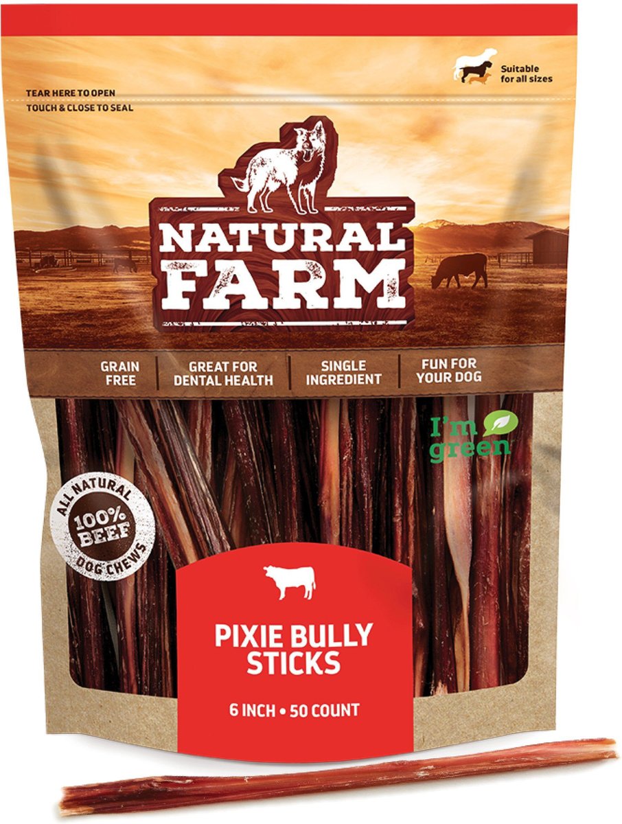 Out of Stock - NATURAL FARM Pixie Beef Bully Sticks Dog Treats, 6-in, 50 count - Chewy.com
