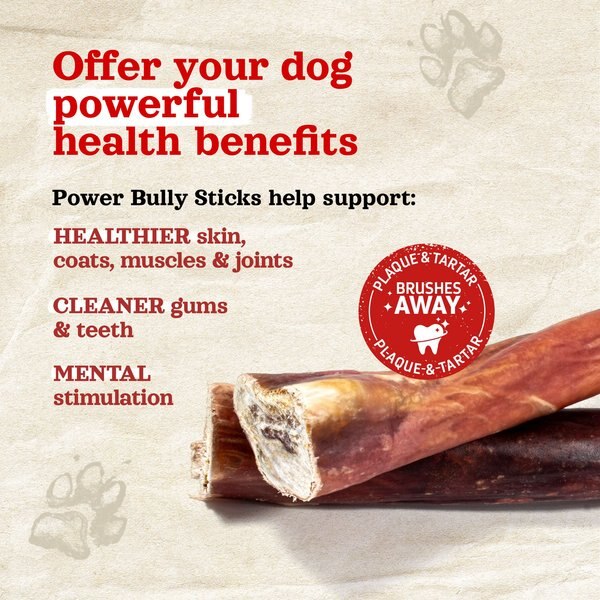 NATURAL FARM Power Bully Sticks Dog Treats, 6-in, 5 count - Chewy.com