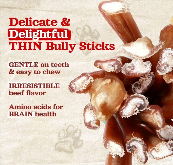 NATURAL FARM Thin Beef Bully Sticks Dog Treats, 6-in, 10 count - Chewy.com